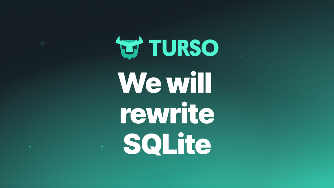 We will rewrite SQLite. And we are going all-in